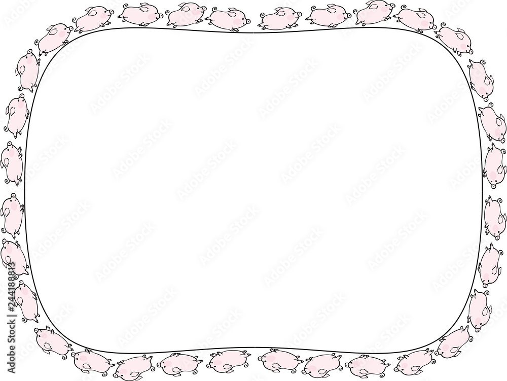 pig border vector Stock Vector | Adobe Stock