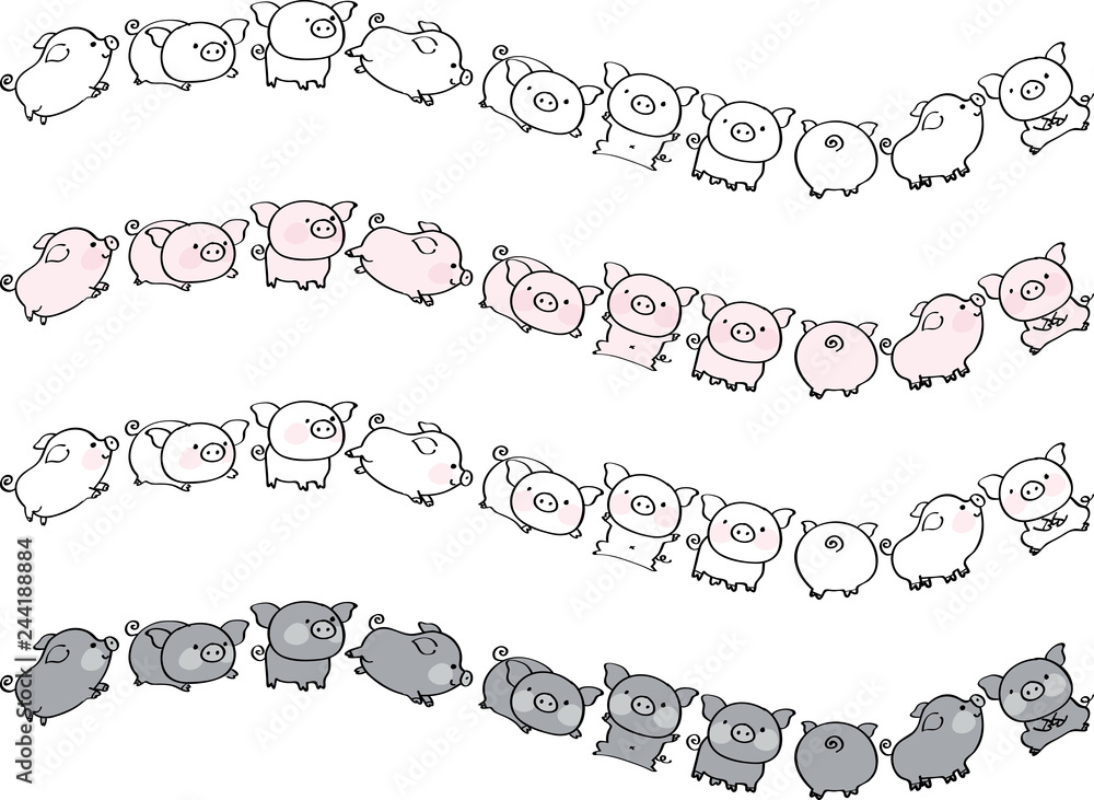 pig border vector Stock Vector | Adobe Stock