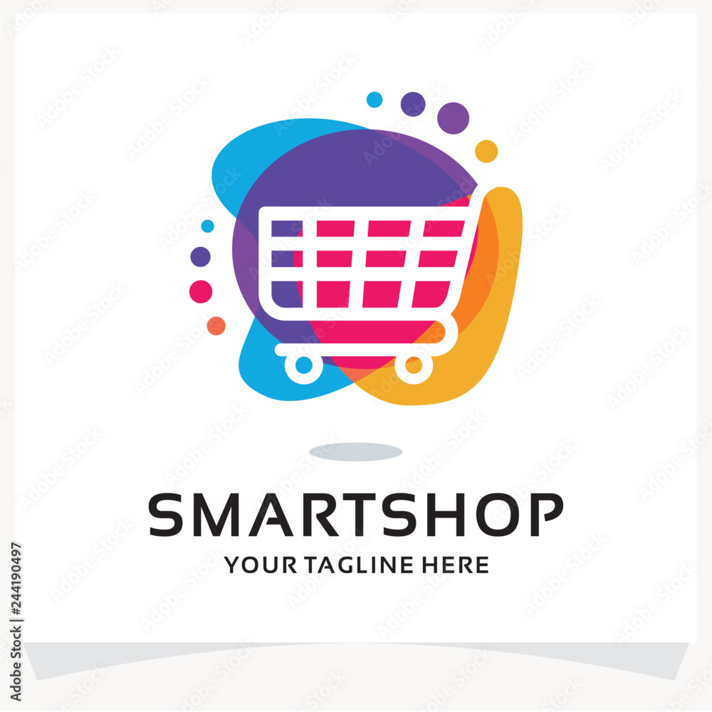 Smart Shop Logo. Trolley Color Logo Design Template Inspiration Stock ...
