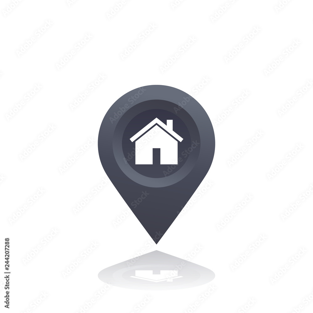 house and location mark, vector icon Stock Vector | Adobe Stock