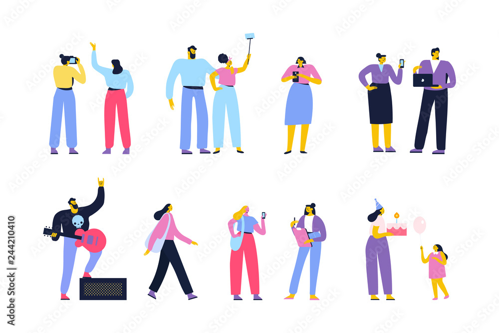 People of different ages and occupations. Male and female characters ...