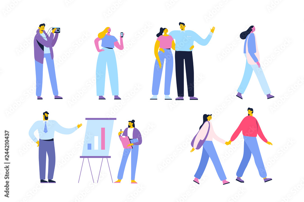 People of different ages and occupations. Male and female characters ...