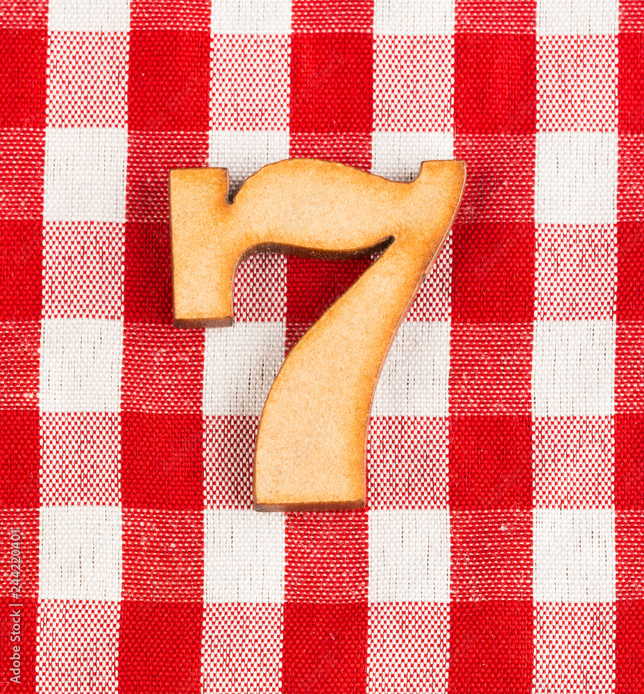 Number 7 - Texture of a red and white checkered picnic blanket. Stock ...