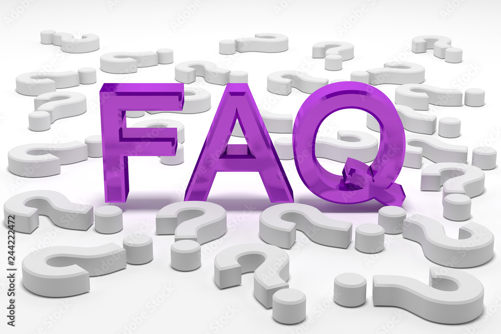 FAQ - 3D Text - Frequently Asked Questions purple and question marks ...