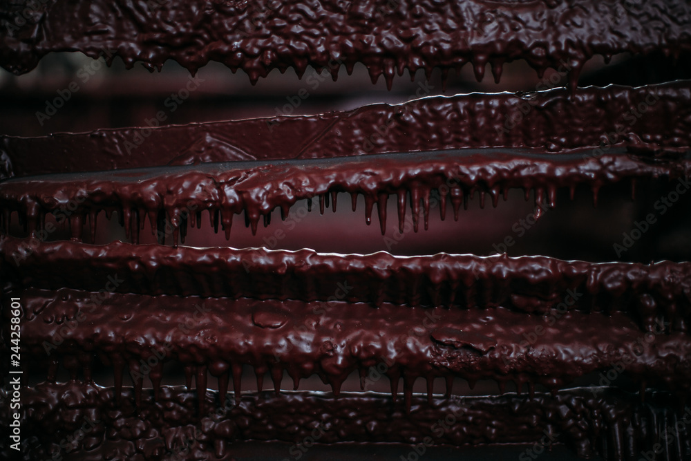 Metal Grid on it is a red substance similar to blood. Can use for ...