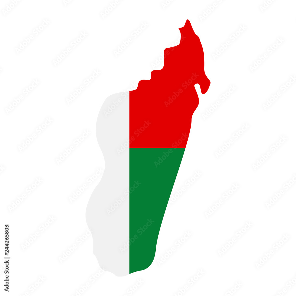 map of Madagascar - flag Stock Illustration | Adobe Stock