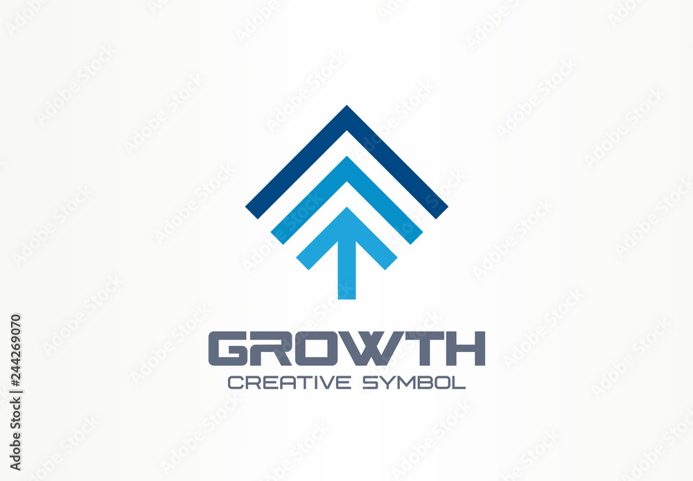 Growth creative symbol concept. Profit increase sign in success ...