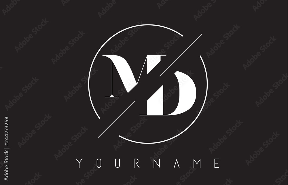 MD Letter Logo with Cutted and Intersected Design Stock Vector | Adobe ...