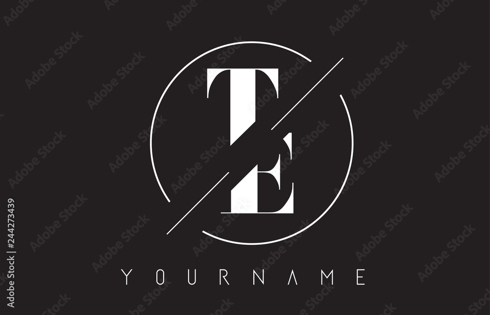 TE Letter Logo with Cutted and Intersected Design Stock Vector | Adobe ...