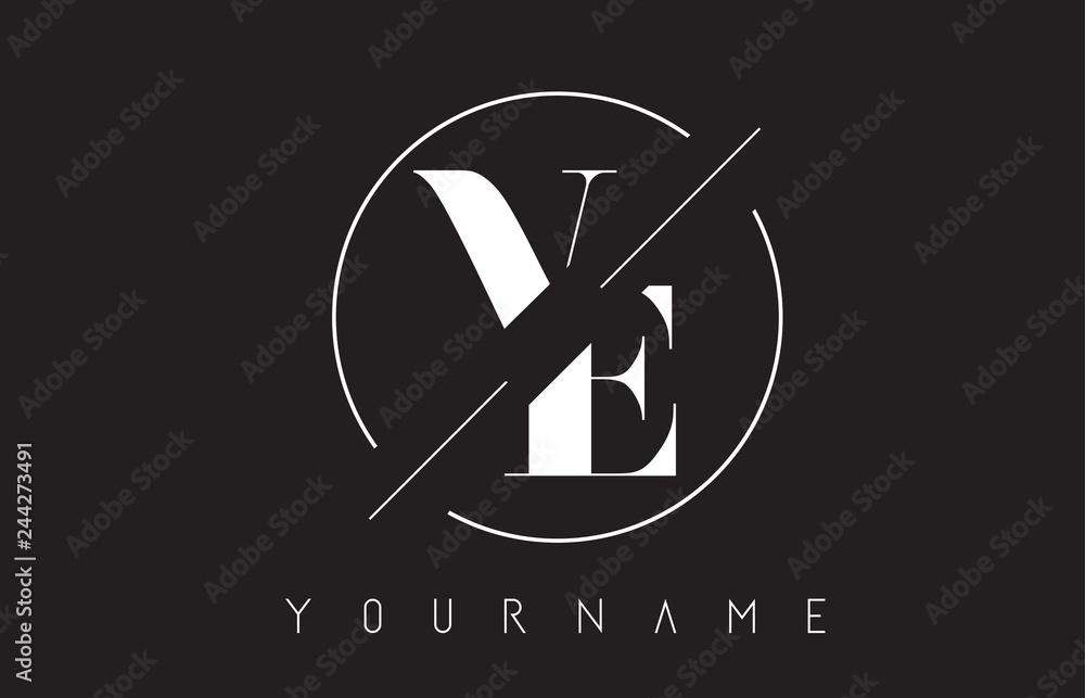 VE Letter Logo with Cutted and Intersected Design Stock Vector | Adobe ...