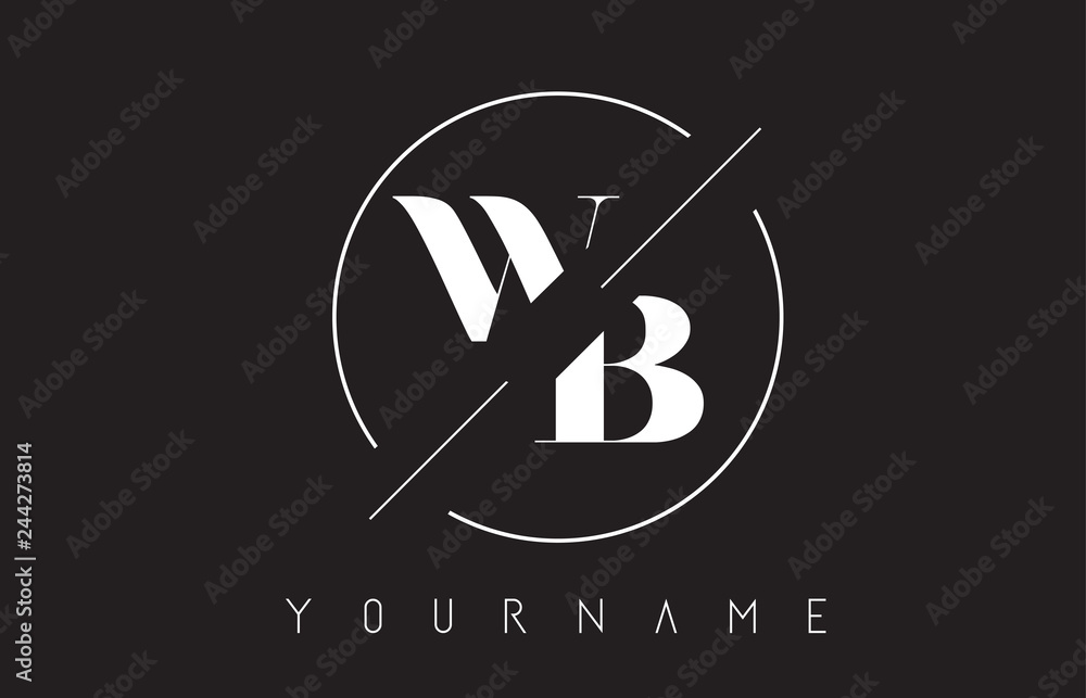 WB Letter Logo with Cutted and Intersected Design Stock Vector | Adobe ...