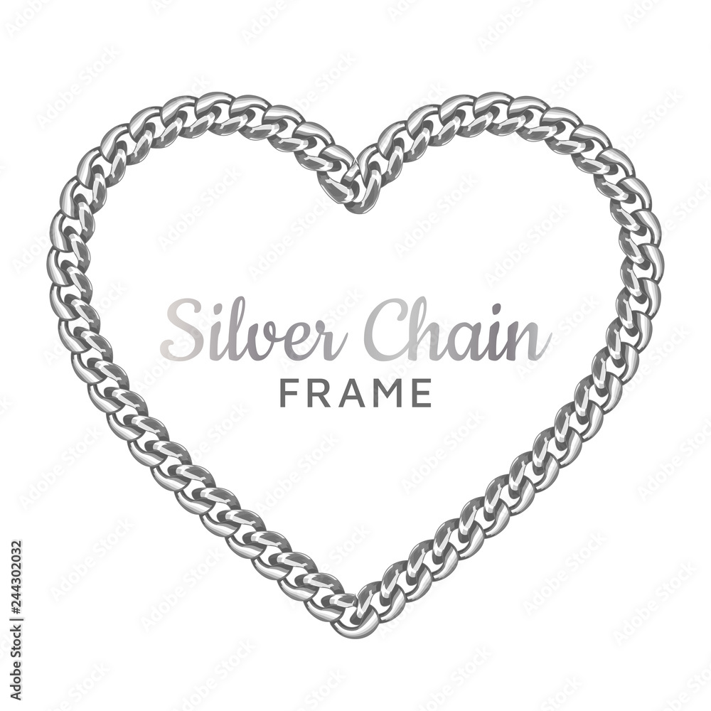 Silver Hearts Border