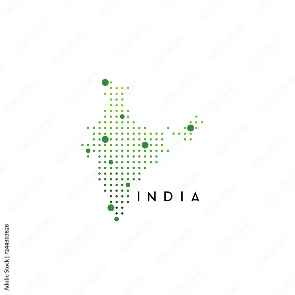 dotted india map logo design inspiration Stock Vector | Adobe Stock