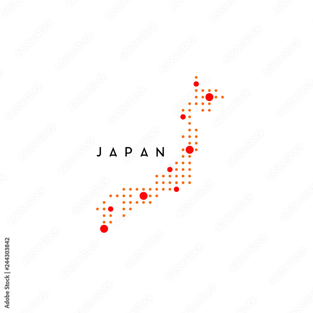 dotted Jaapan map logo design inspiration Stock Vector | Adobe Stock