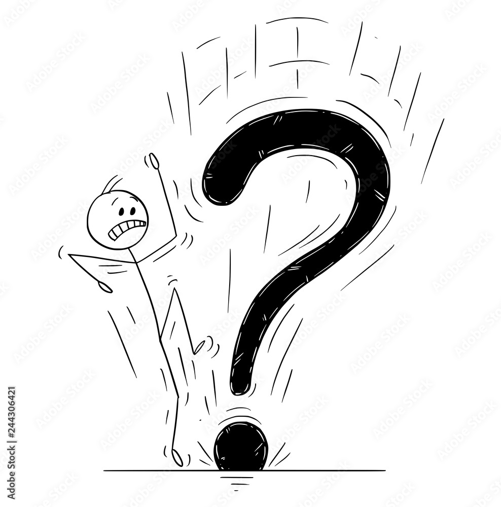 Cartoon stick drawing conceptual illustration of man or businessman ...