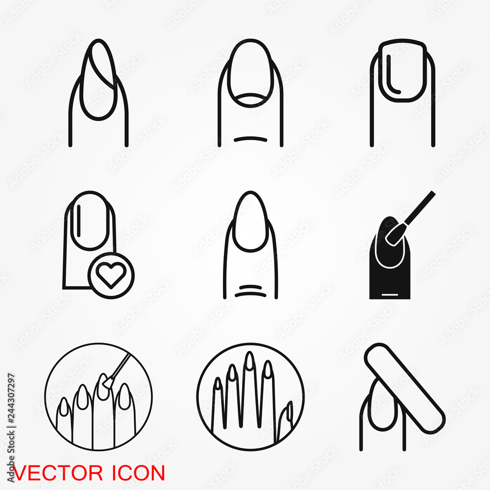 Nail icon logo, illustration, vector sign symbol for design Stock ...
