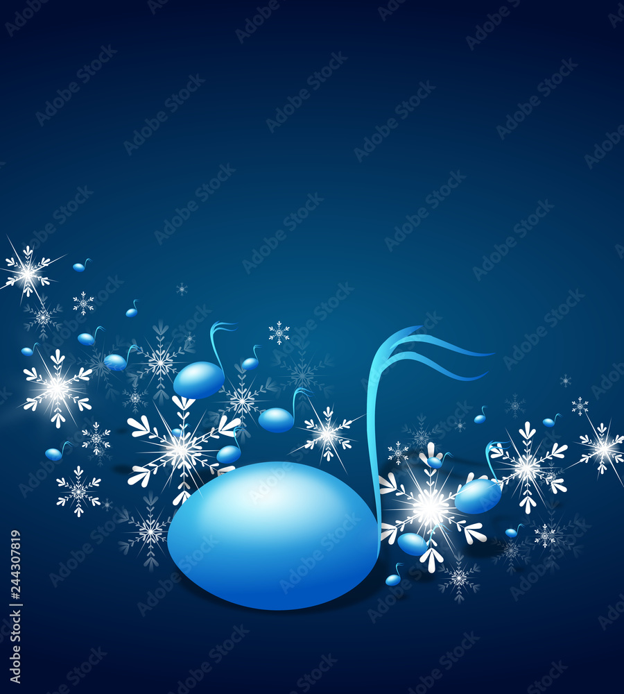 Winter music notes background Stock Illustration | Adobe Stock