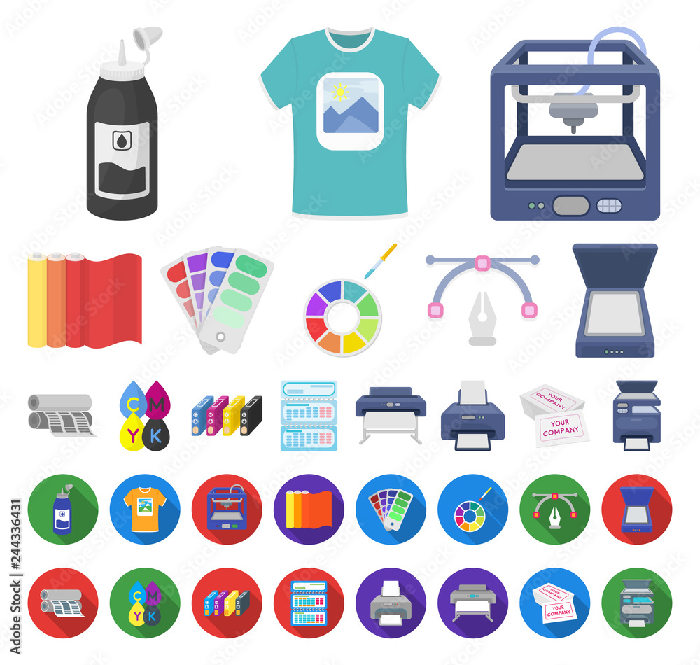 Typographical products cartoon,flat icons in set collection for design ...