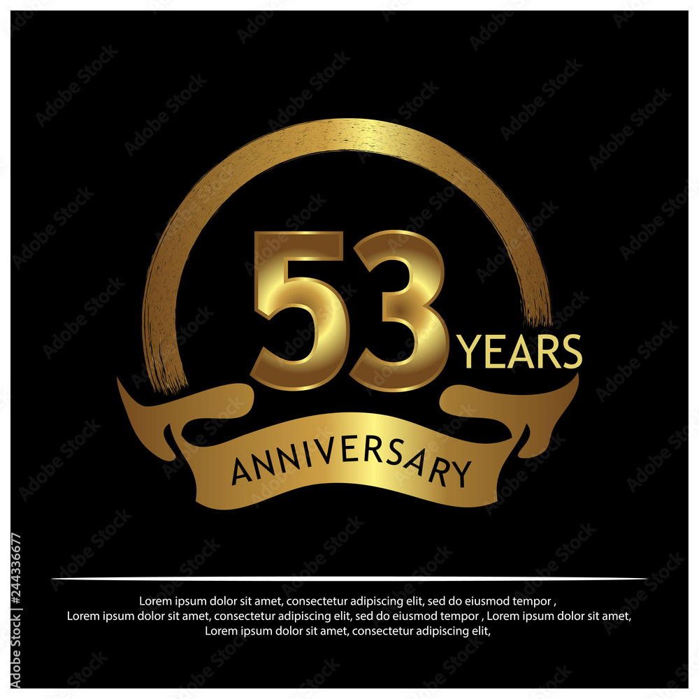 53 years anniversary golden. anniversary template design for web, game ...