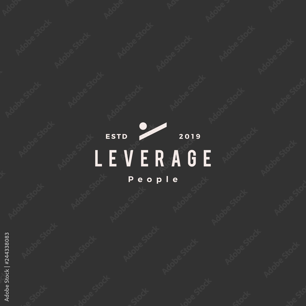 leverage people human logo hipster retro vintage vector icon Stock ...