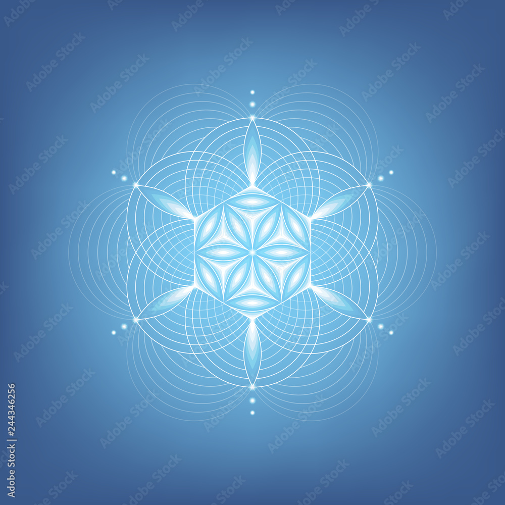 Vector modern sacred geometry mandala; Abstract shape based on ancient ...