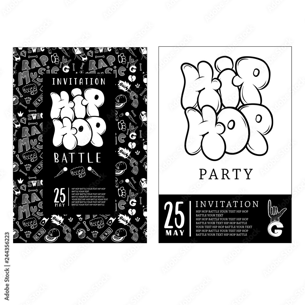 Rap battle, concert hip-hop music. Vector template design, flyer ...