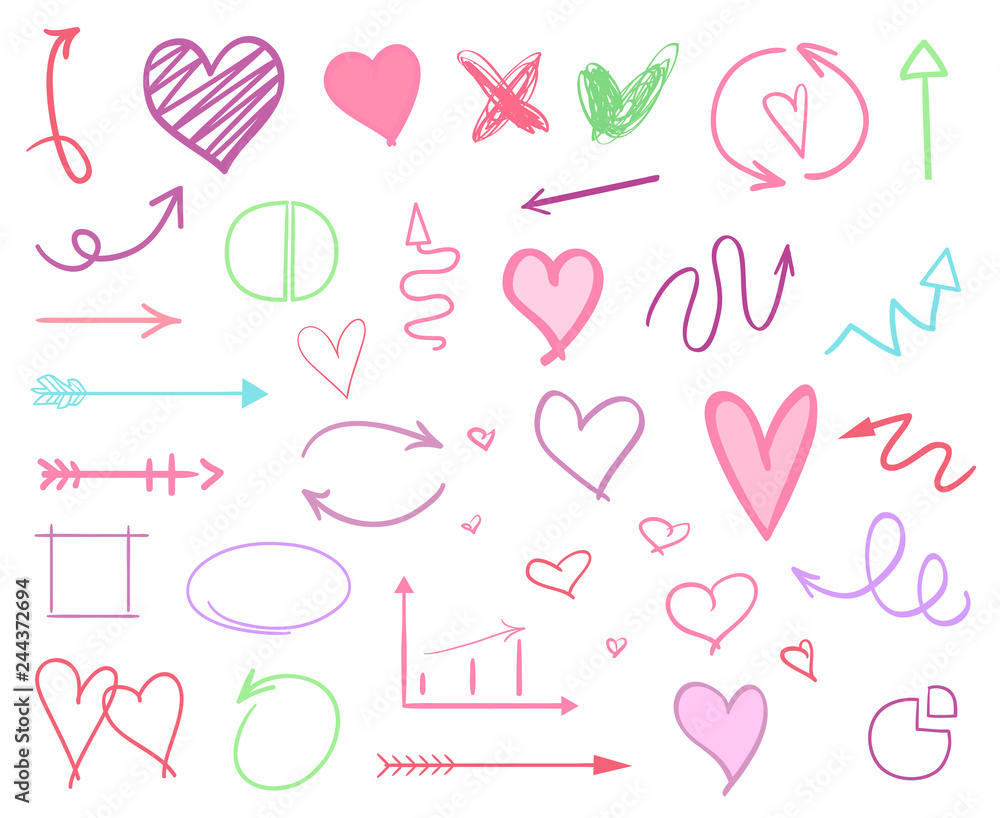 Colorful infographic elements isolated on white. Set of different ...