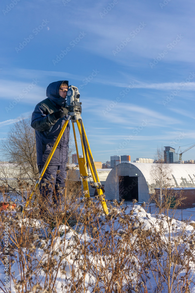 The cadastral service worker conducts surveying and topographic ...
