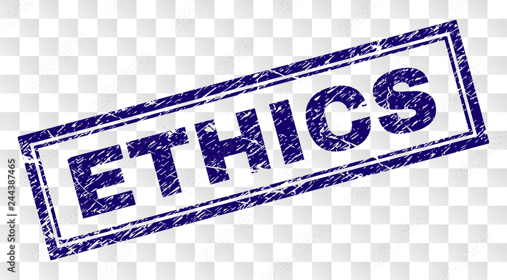 ETHICS stamp seal watermark with corroded style and double framed ...