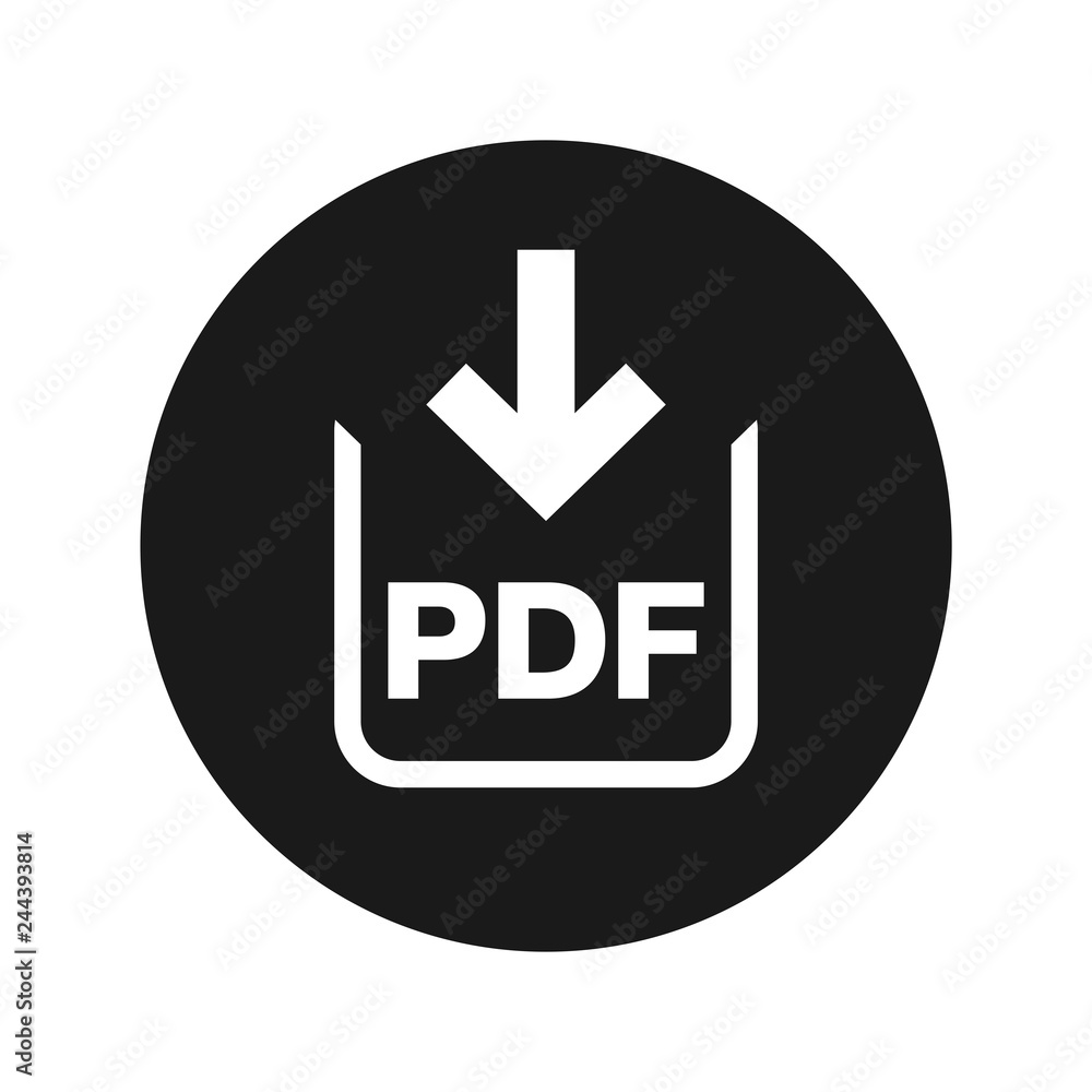 Pdf Icon Vector Black