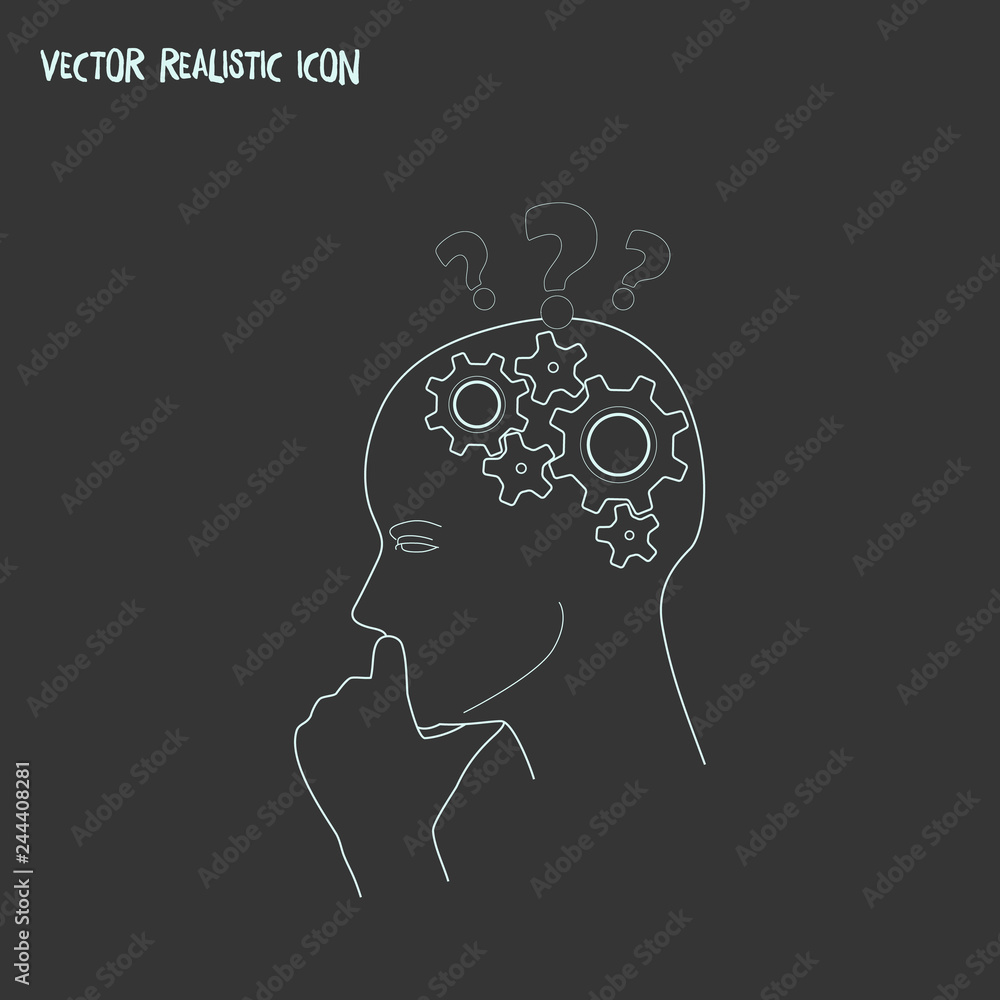Critical thinking icon line element. Vector illustration of critical ...