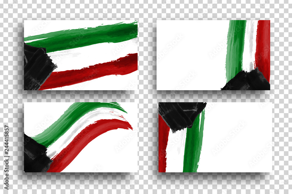 Vector realistic isolated brochures for Kuwait National Day, 25 ...