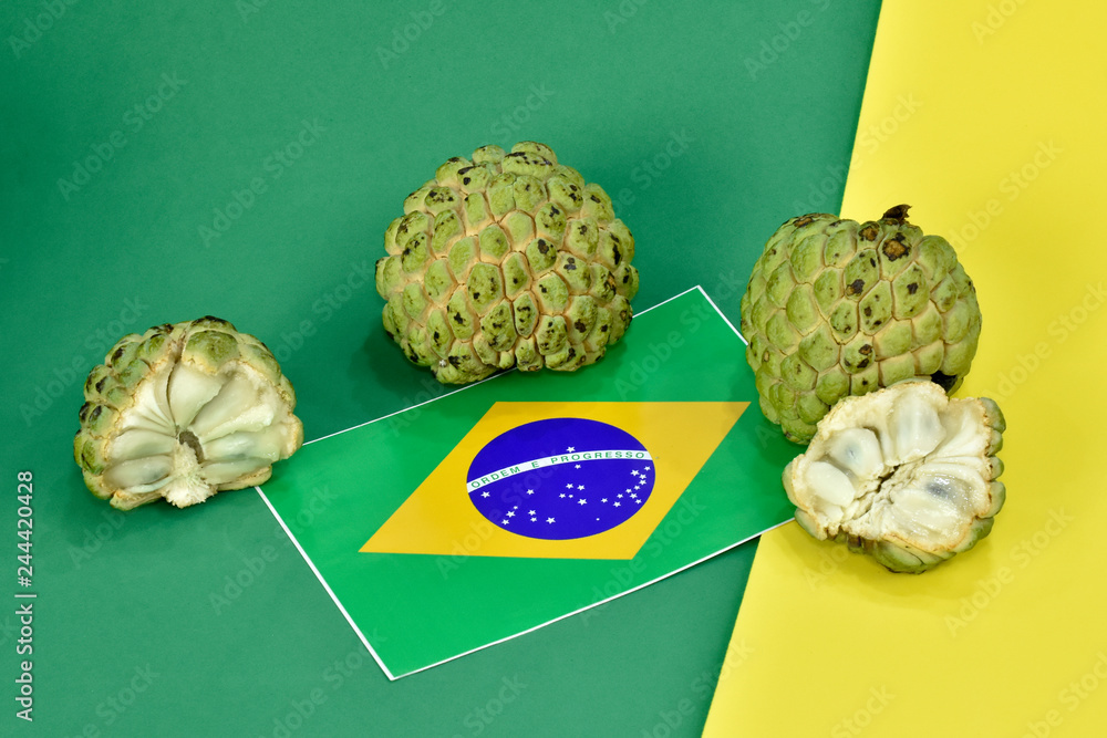 Exotic Brazilian fruit as known as "Fruta do Conde or Fruta Pinha ...