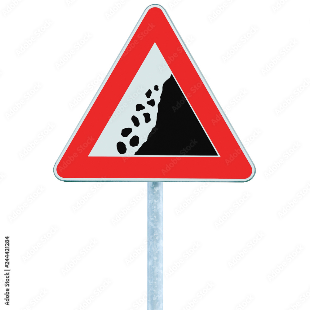 Falling Rocks Road Sign