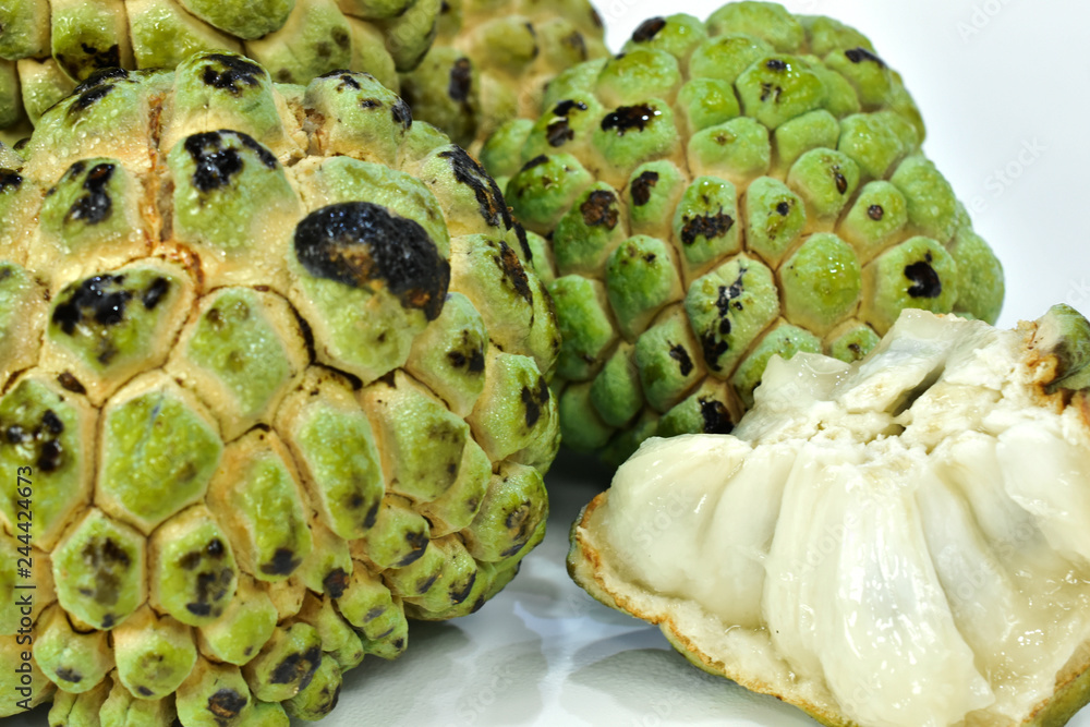 Exotic Brazilian fruit as known as "Fruta do Conde or Fruta Pinha ...