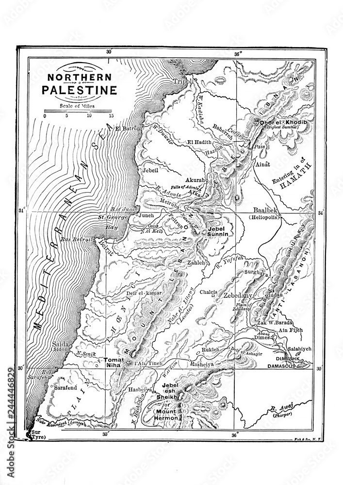 Map of Palestine in the time of Jesus Christ Illustration Stock | Adobe ...