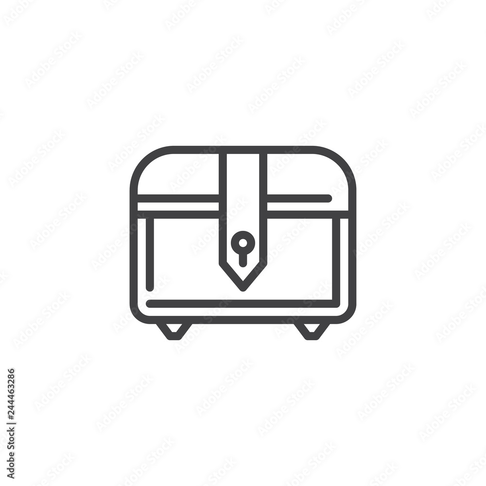 Treasure chest line icon. linear style sign for mobile concept and web ...