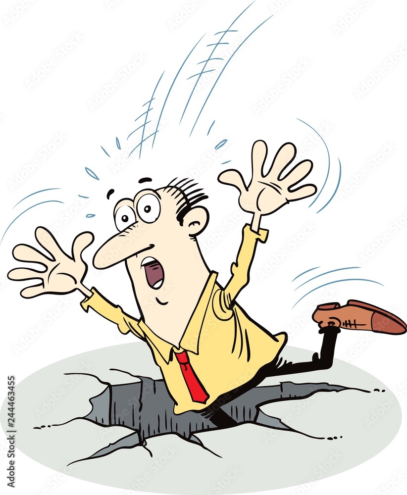 Man falling in the hole Stock Vector | Adobe Stock