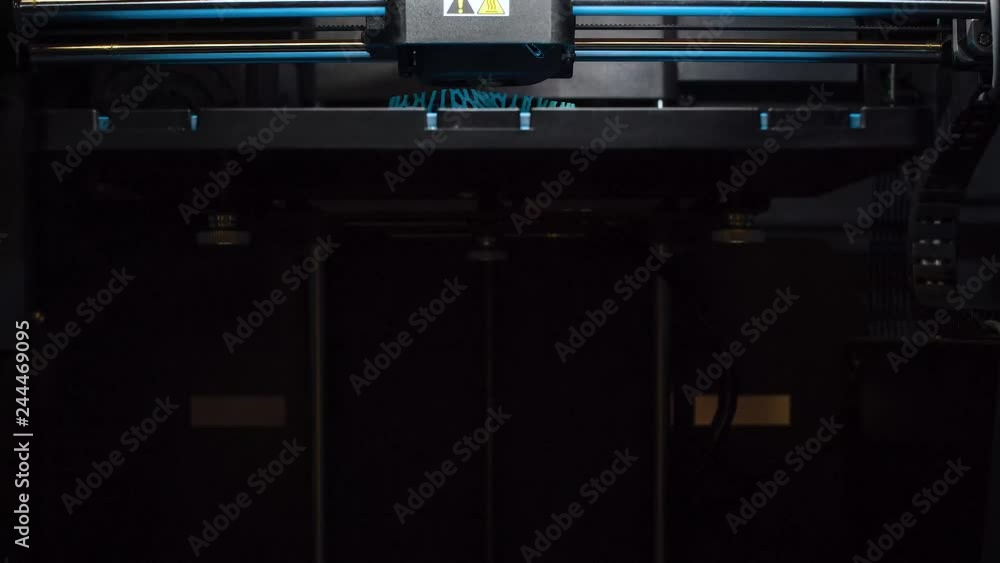 3d printer prints the model of female body, process of creating a bust ...