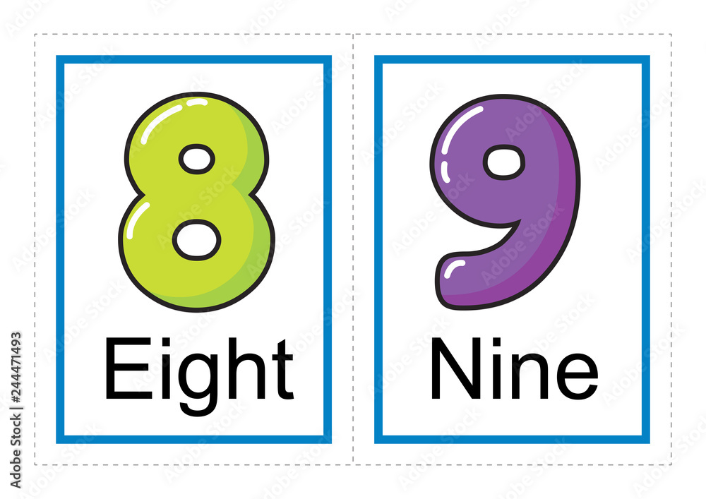 Printable flash card collection for numbers and their names for ...