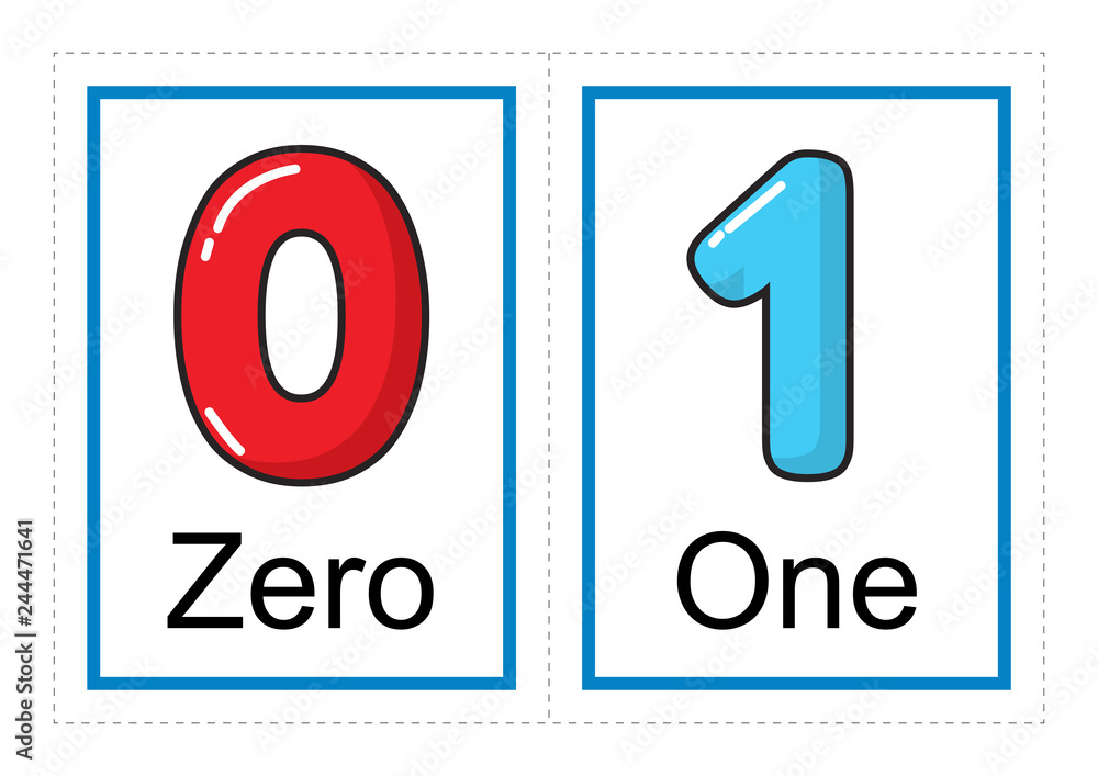 Printable flash card collection for numbers and their names for ...