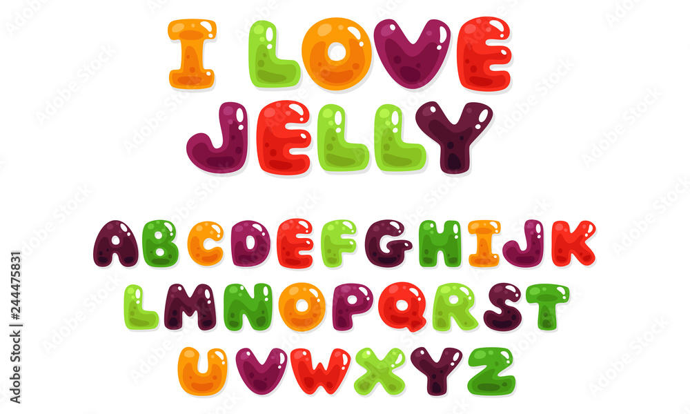 Colorful jelly alphabets for kids Stock Vector | Adobe Stock