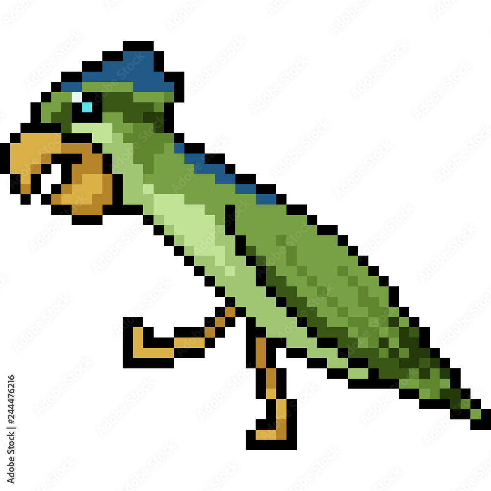 vector pixel art bird walk Stock Vector | Adobe Stock