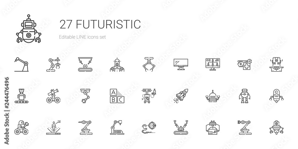 futuristic icons set Stock Vector | Adobe Stock