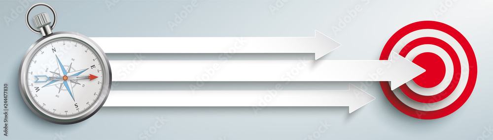 Photo & Art Print Compass 3 Arrows Red Target Header, Alexander Limbach