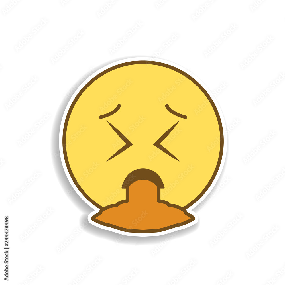 vomit colored emoji sticker icon. Element of emoji for mobile concept ...