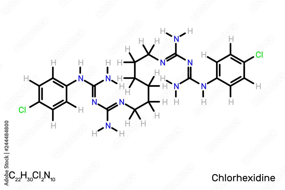 Chlorhexidine antiseptic structural formula. Vector illustration Stock ...