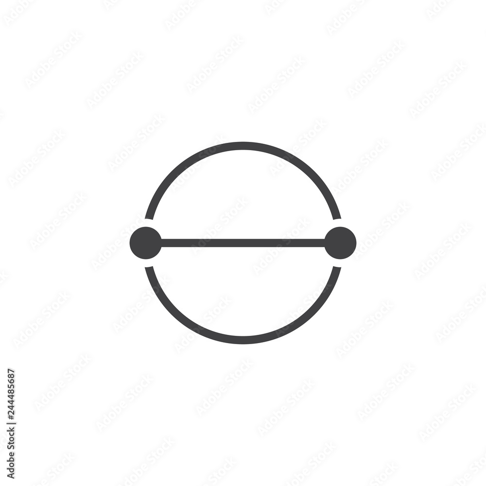 Circle diameter vector icon. filled flat sign for mobile concept and ...