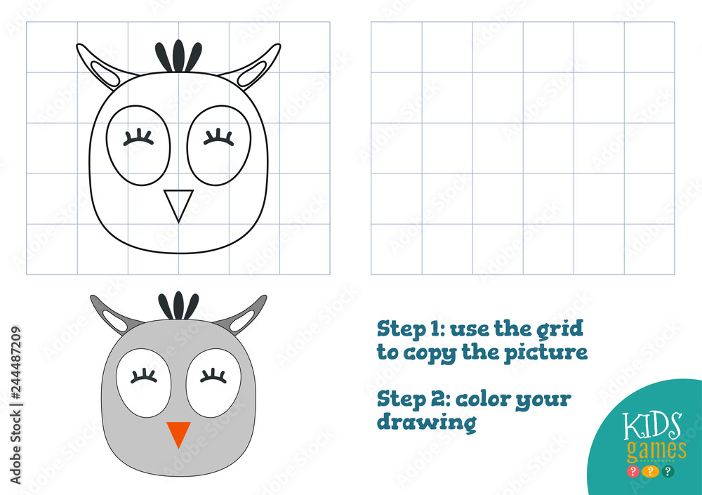 Copy and color picture vector illustration, exercise. Stock Vector ...