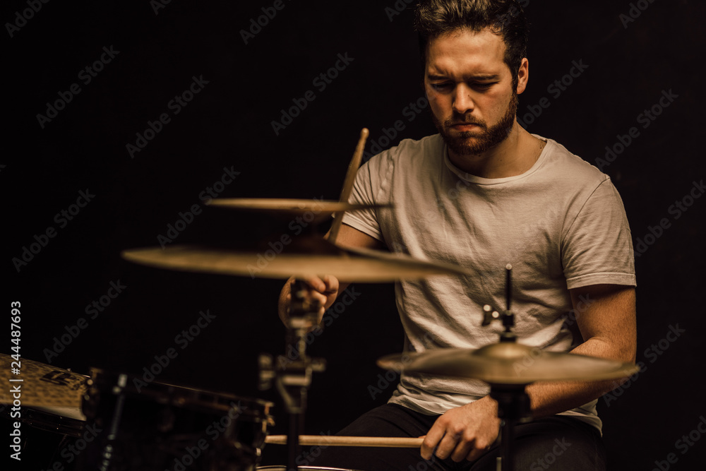 professional drummer details Stock Photo | Adobe Stock